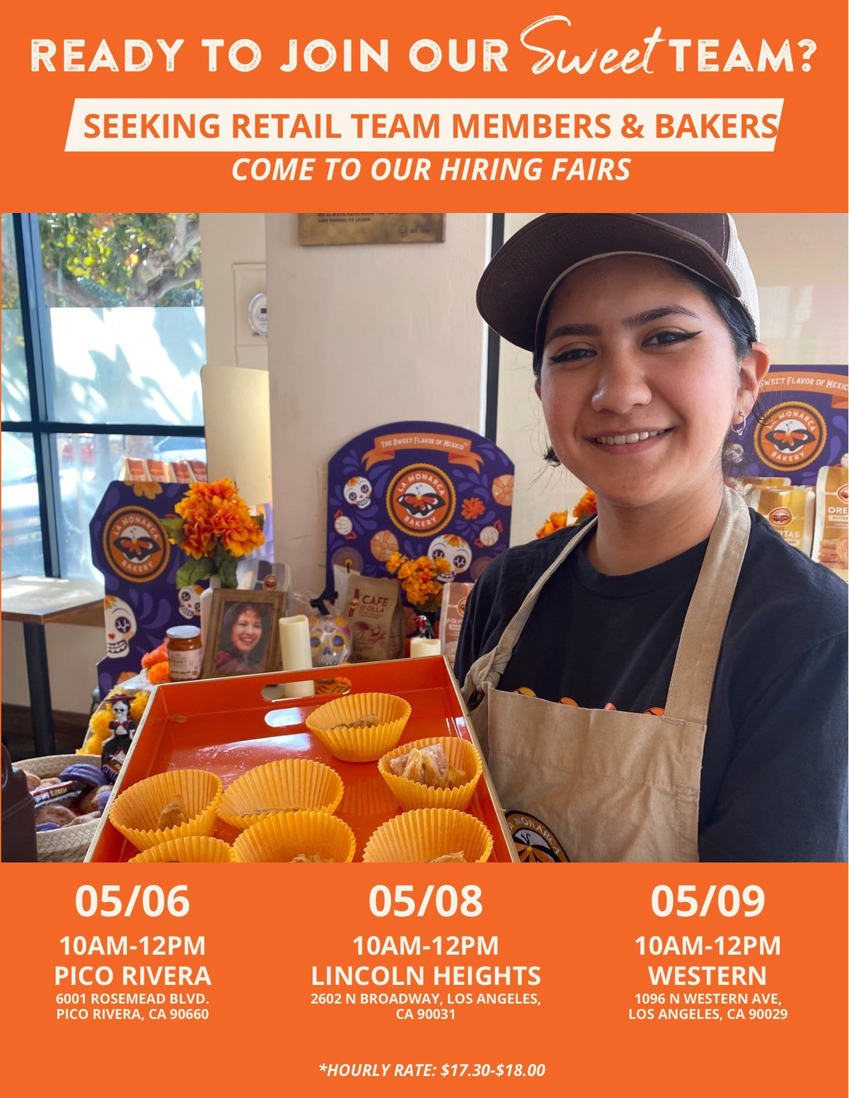 La Monarca Bakery Hiring Fair 2025 (5/6, 5/8 & 5/9)