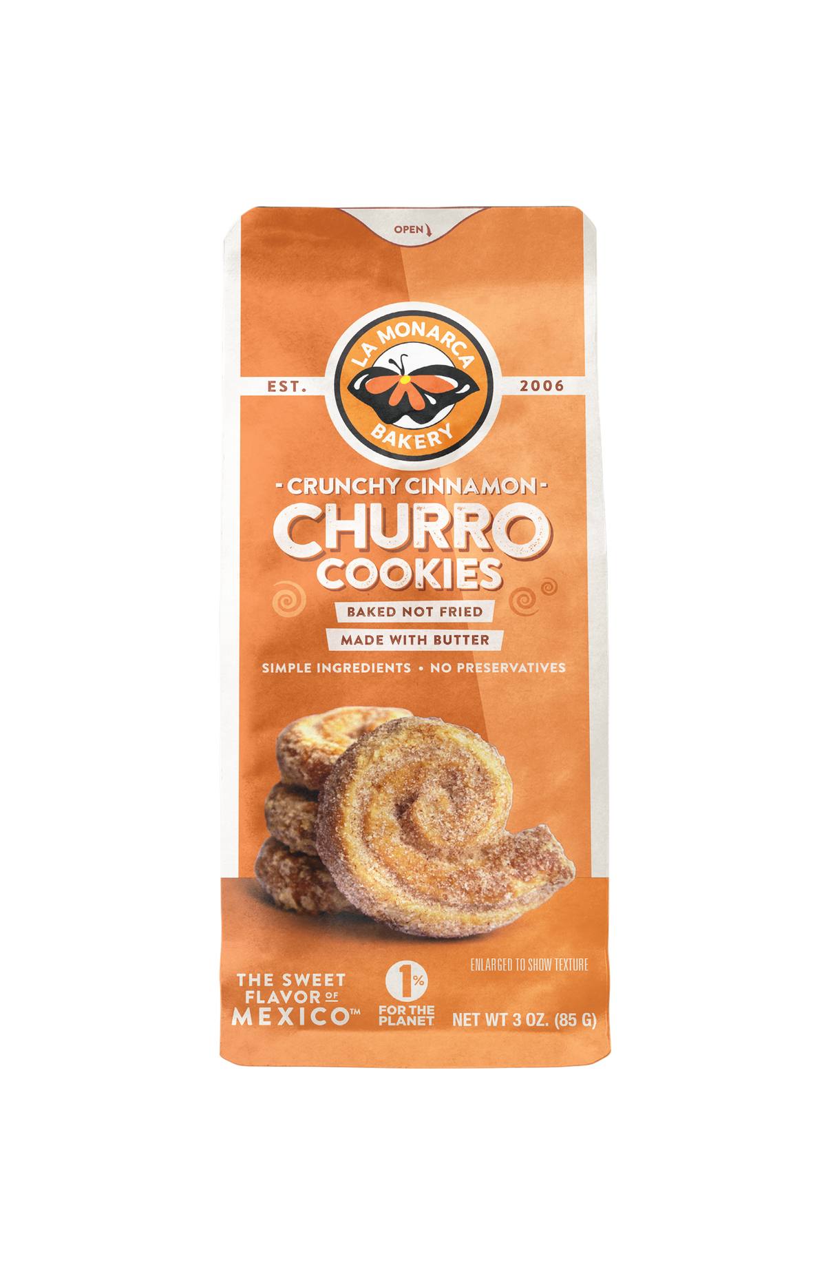 Crunchy Cinnamon Churro Cookies 3 oz Bag– La Monarca Bakery